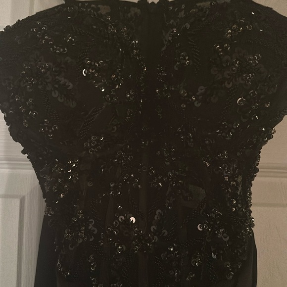 Jovani | Dresses | Black Gown Sequin Top With Additional Sequin Split ...